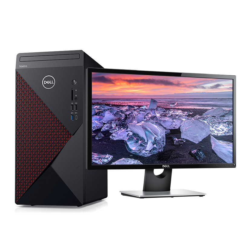 戴尔(DELL)创意设计台式机5880 戴尔（DELL）Vos 5880十代i7主机+23.8英寸显示器高性能学习商务高效家用成就台式机电脑 ...