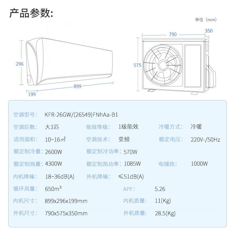格力(GREE)家用空调KFR-26GW/(26549)FNhAa-B1(WIFI)(含管)顶(皓雪白)报价_参数_图片_视频_怎么样_问答-苏宁易购