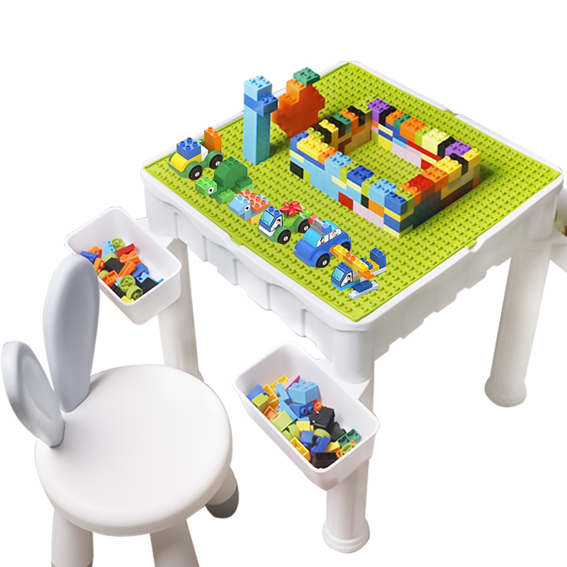 165颗方块积木[积木桌不适用] 大颗粒积木桌多功能儿童益智宝宝拼装3岁6男孩女孩玩具台桌椅套装报价_参数_图片_视频_怎么样_问答-苏宁易购