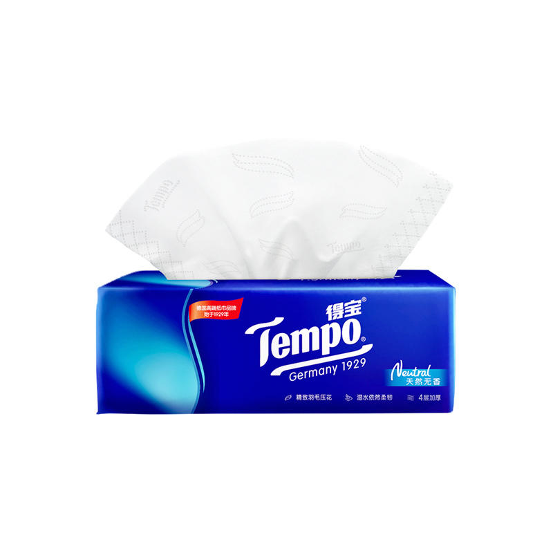 Tempo/得宝 抽纸 4层90抽软抽*18包(天然无味)(整箱销售) 面巾纸餐巾纸卫生抽纸巾(新老包装交替发货)报价_参数_图片_视频_怎么 ...