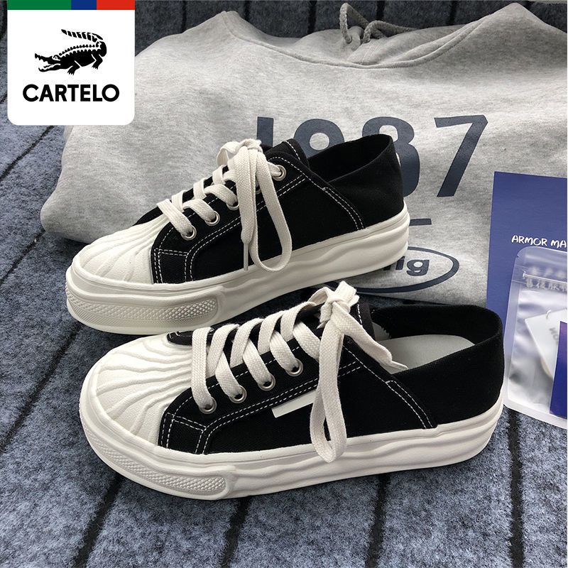 CARTELO厚底溶解帆布鞋女夏季学生新款两穿半托懒人鞋一脚蹬板鞋 白色大头 004 35报价_参数_图片_视频_怎么样_问答-苏宁易购