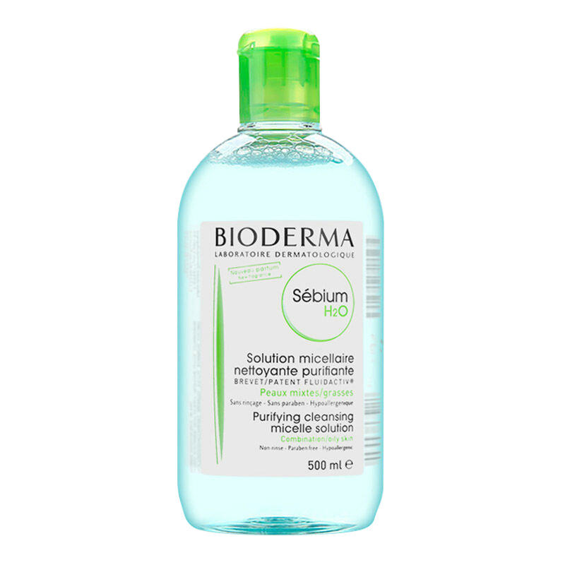 [满199减100]法国bioderma贝德玛卸妆水温和舒妍 净妍洁肤液 原装进口 混合油性肤质选蓝水500ml视频介绍 [满199减100