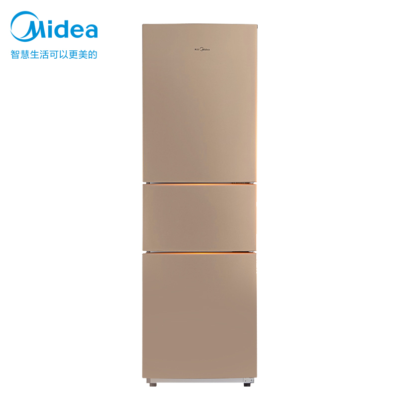 美的（Midea）BCD-213TM(E)阳光米 213升 分类保鲜 节能静音 三门三温式直冷冰箱家用冰箱冰箱外观很时尚的，关键还-苏宁易购