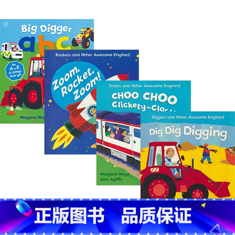 《幼儿科普绘本 4册 【正版】Awesome Engines Dig Dig Digging Choo Choo Clic》Margaret著 ...