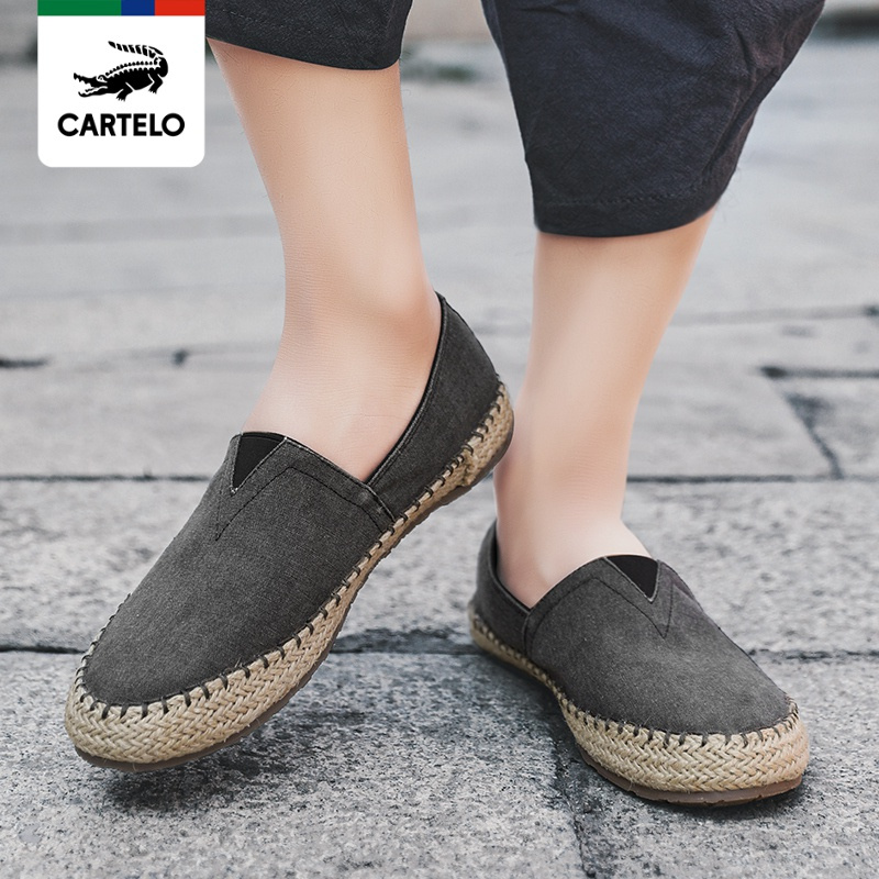 [线下专柜同款]卡帝乐鳄鱼(CARTELO)新款亚麻布草编一脚蹬鞋子男时尚休闲鞋男士潮流板鞋百搭懒人鞋男鞋帆布鞋报价_参数_图片_视频_怎么样_问答-苏宁易购