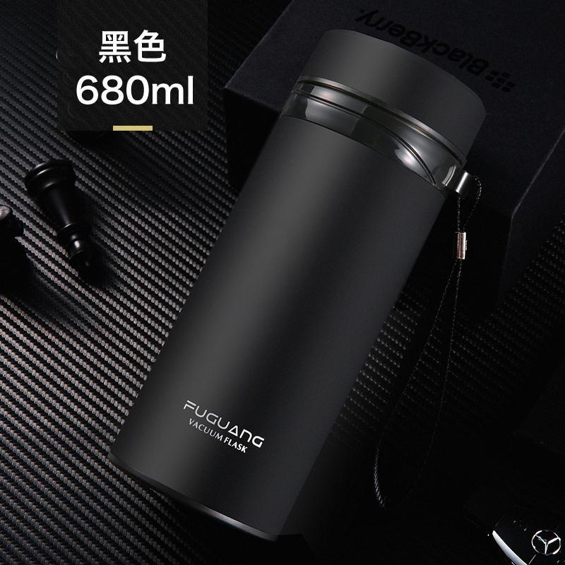 黑色 富光大容量保温杯 不锈钢男水杯子高档便携女户外大号泡茶杯680ML报价_参数_图片_视频_怎么样_问答-苏宁易购