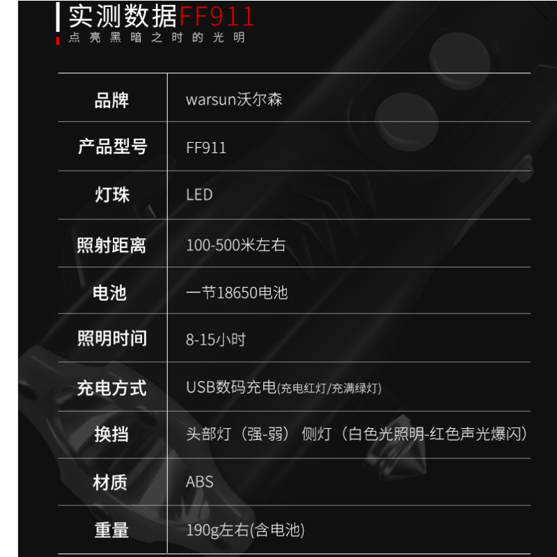 沃尔森(WARSUN) FF911 车载手电筒 按个销售(H)视频介绍_沃尔森(WARSUN) FF911 车载手电筒 按个销售(H)功能演示视频-苏宁易购