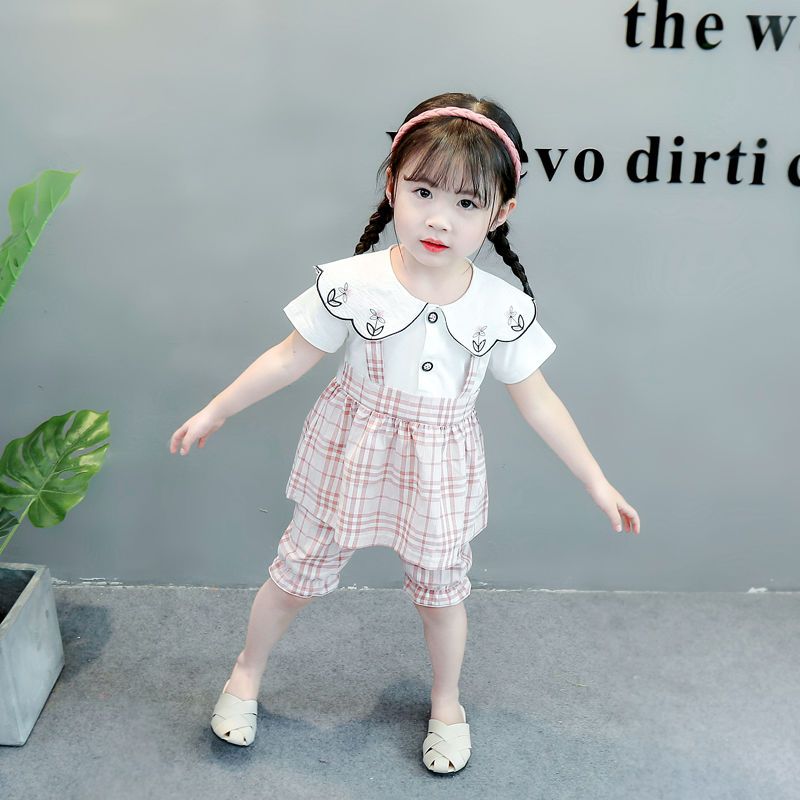 新款夏装童装女童短袖套装两件套短裤秋装2021洋气上市0--1-2-5岁 新款夏装格子小熊黑色套装 zj 73 码五个月报价_参数_图片_视频 ...