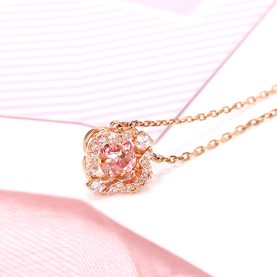 施华洛世奇(SWAROVSKI) 粉色跳动的心花朵项链锁骨链送女朋友礼物 送恋人5514488视频介绍_施华洛世奇(SWAROVSKI) 粉色 ...