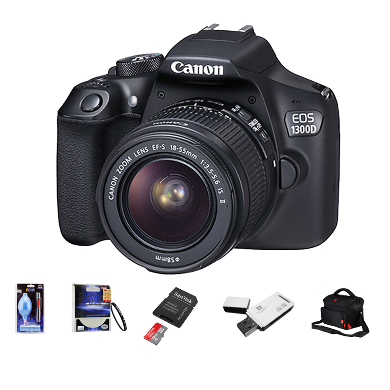 【滤镜】 佳能(Canon)EOS 1300D (18-55mm))数码单反相机 相机包 16G内存卡UV镜 读卡器 清洁工具套装【价格 图片 ...