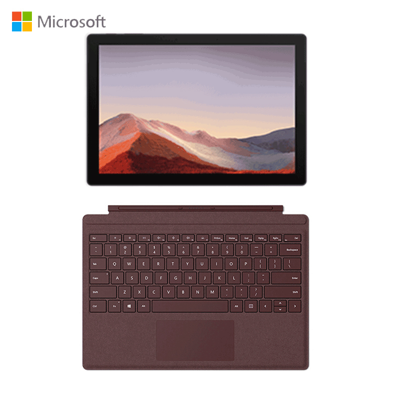 【平板电脑】 [优选套餐5] 微软 Surface Pro 7 i5 8GB 128GB 亮铂金+深酒红键盘+深酒红Arc鼠标【价格 图片 ...