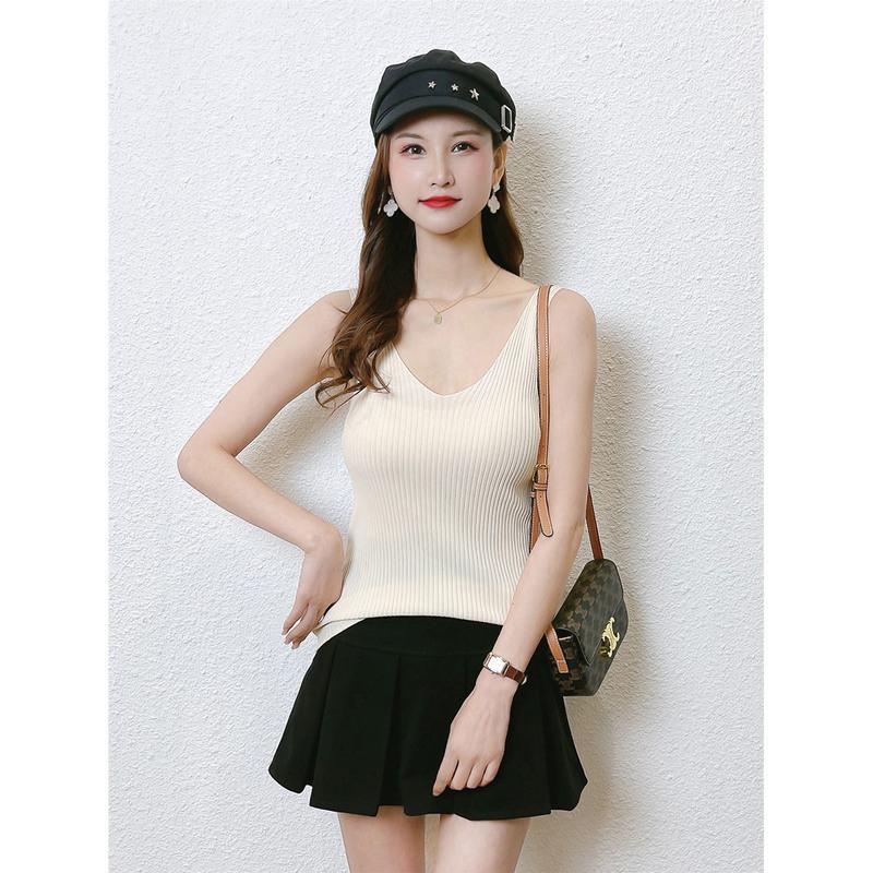 CACHE CACHE夏季新款韩版基础款打底背心工装打底衫显瘦上衣女报价_参数_图片_视频_怎么样_问答-苏宁易购