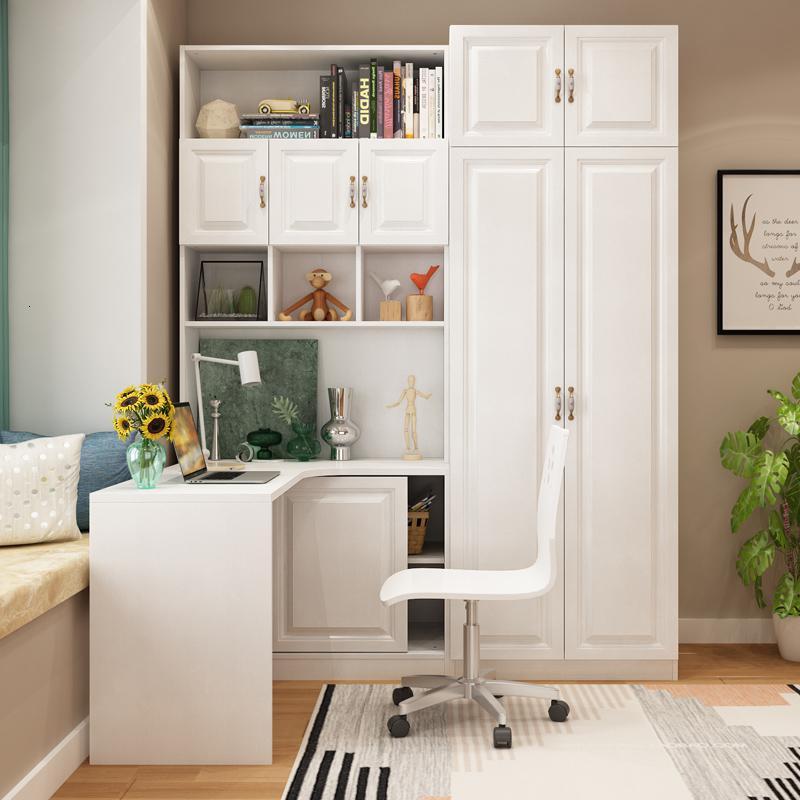 定制转角书桌书柜图片,书柜带转角书桌效果图,转角书桌款式_大山谷图库