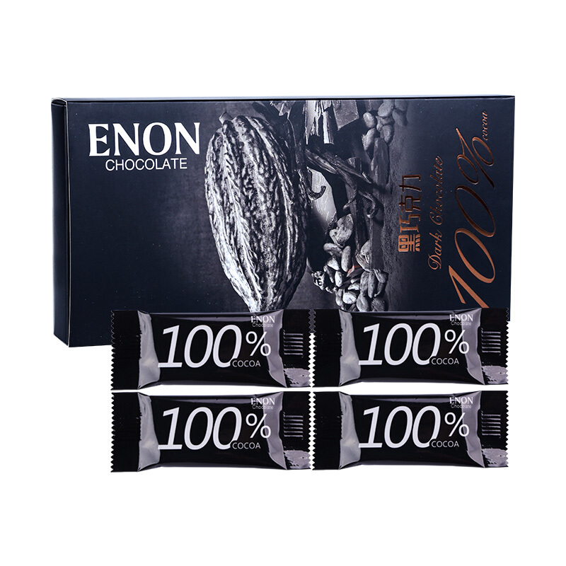 怡浓(ENON) 纯可可脂100%可可黑巧克力60g 逆天苦 黑巧克力 纯可可脂礼盒装 零食品情人节抖音零食糖果视频介绍_怡浓(ENON) 纯 ...