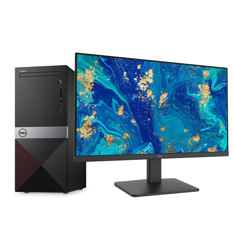戴尔(DELL)台式电脑VOS3671 戴尔（DELL）新品成就3671 商用办公台式机电脑 设计制图家用整机 游戏娱乐主机+27英寸显示器 ...