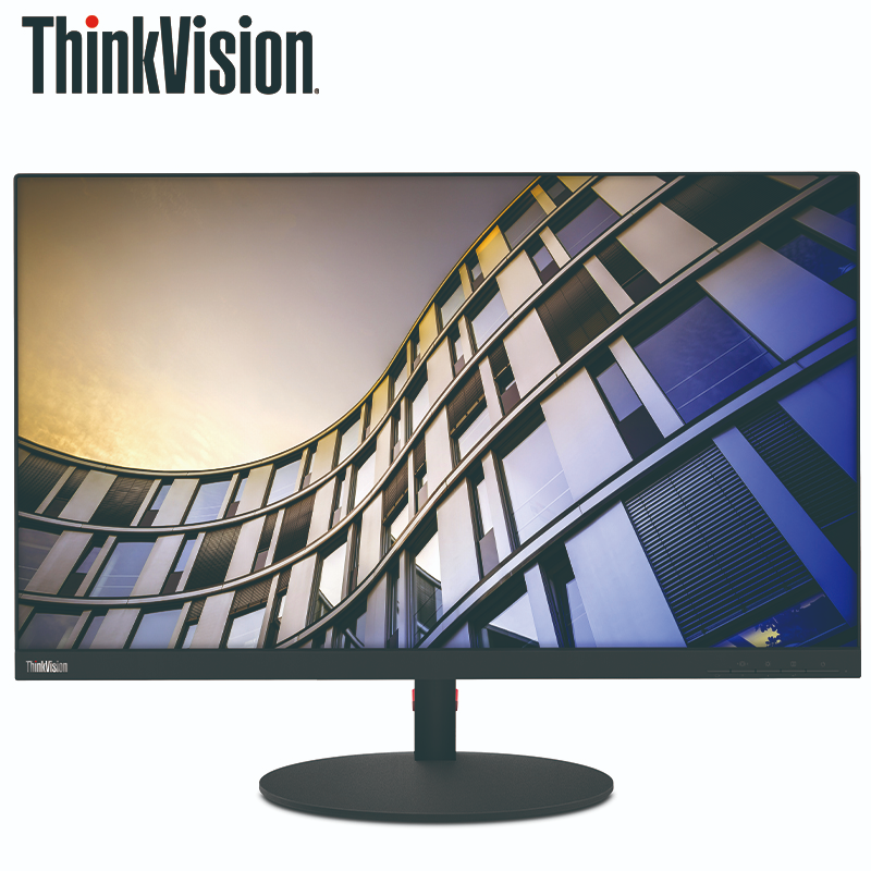 联想(Lenovo)ThinkVision T27p 27英寸屏 4K高清窄边框 全功能USB Type-C 电脑显示器 (DP/HDMI接口 ...
