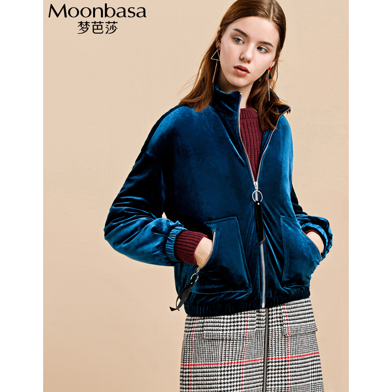 Moonbasa/梦芭莎 休闲高领口袋拉链落肩袖铺棉丝绒夹克视频介绍_Moonbasa/梦芭莎 休闲高领口袋拉链落肩袖铺棉丝绒夹克功能演示视频 ...